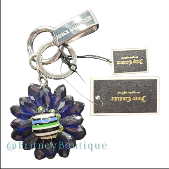 Juicy Couture | Accessories | Nwt Juicy Couture Blue Floral Key Fob ...